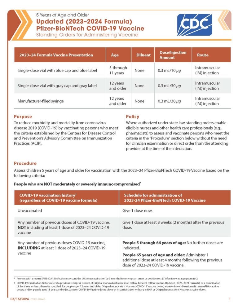 Clinical Resources: Standing Orders Templates | Immunize.org