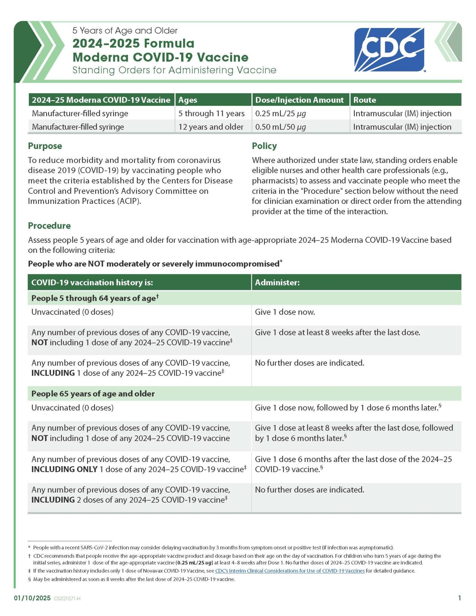 Clinical Resources: Standing Orders Templates | Immunize.org