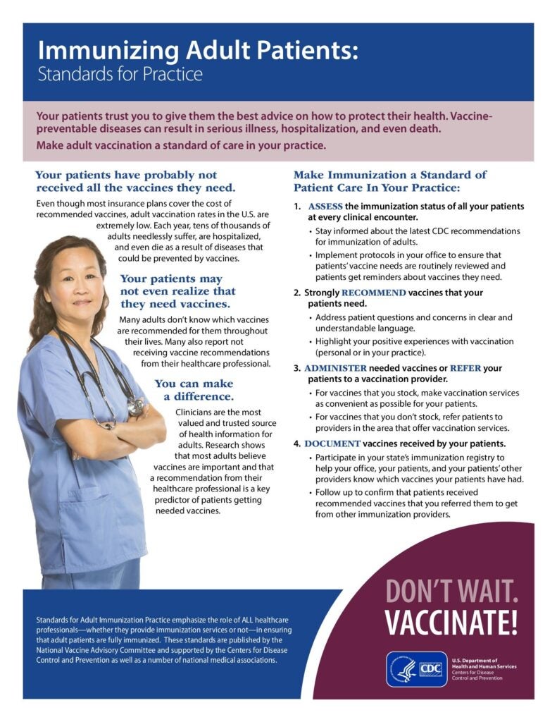 Clinical Resources: Adult Vaccination | Immunize.org